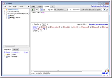mrkt 的程式學習筆記 linqpad iq driver for mysql sqlite oracle