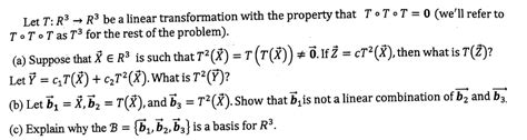 let t r 3 right arrow r 3 be a linear transformation