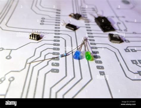 Leds And Resistors Electronic Components On The Circuit Schematic