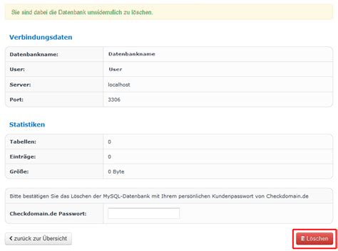 Wie Lösche Ich Eine Mysql Datenbank Echter Service Checkdomain