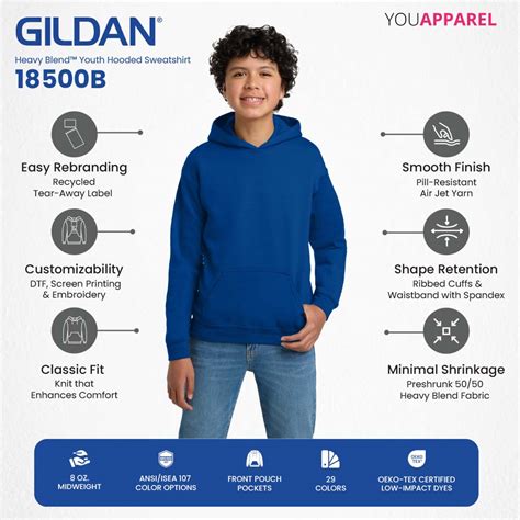 Buy Bulk Gildan 18500b Heavy Blend™ Youth Hooded Sweatshirt