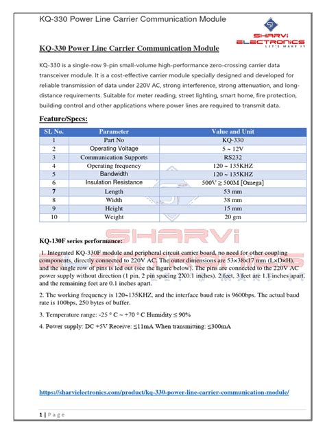 Kq 330 Power Line Carrier Communication Module Download Free Pdf