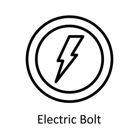 Electric Bolt Vector Outline Icon Design Illustration User Interface Symbol On White Background