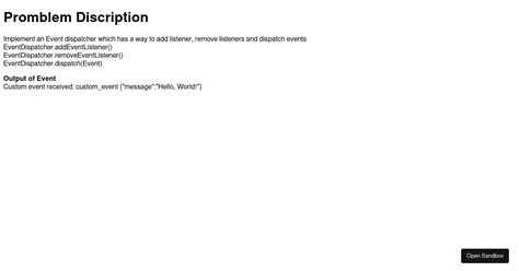implement eventdispatcher class codesandbox