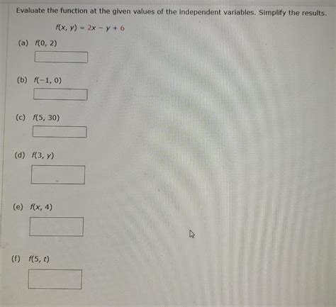 Solved Evaluate The Function At The Given Values Of The Chegg Com