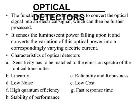 optical detectors pptx