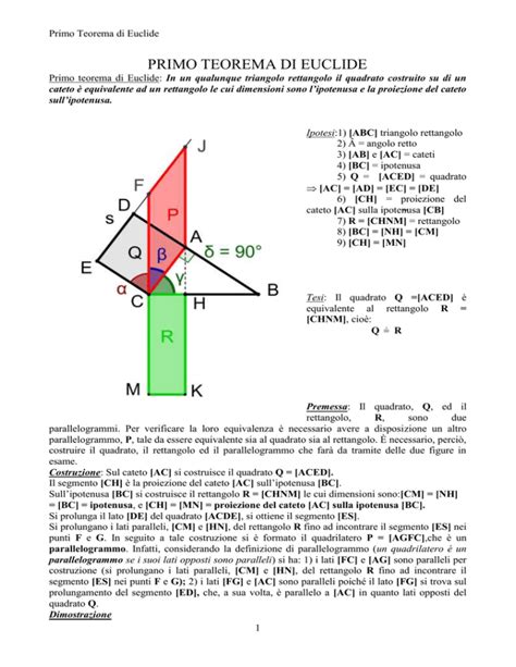 Primo Teorema Di Euclide