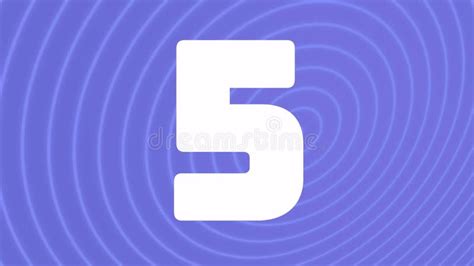 Numbers Animation With Concentric Circles On Blue Background Stock