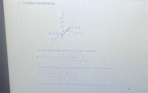 Solved The Vector V And Its Initial Point Are Given Find