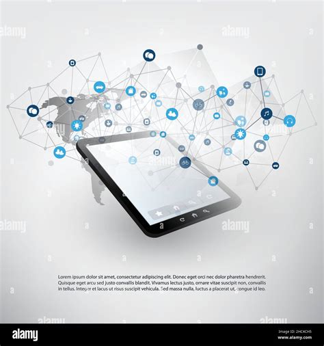 Internet Of Things Cloud Computing Design Concept With Icons Digital