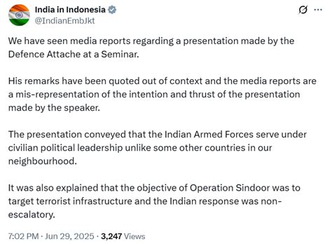 Indian Defence Attache Captain Shiv Kumar Says Iaf Lost Jets In May 2025 Operation Sindoor Due