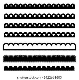 Scalloped Edge Border Frilly Stroke Divider Stock Vector Royalty Free 2464665639 Shutterstock