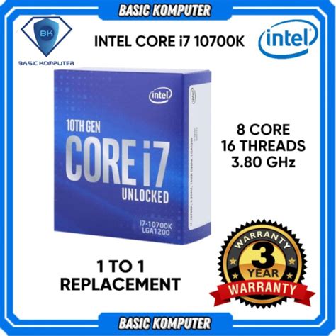Processor INTEL CORE i7 10700K 3.8 GHz BOX SOCKET 1200 3 Years Warranty ...
