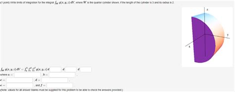 solved 1 point write limits of integration for the