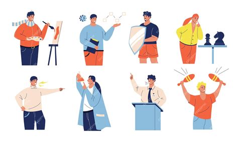 Premium Vector Mbti Types Cartoon Person With Different Personality Thinking And Behavior