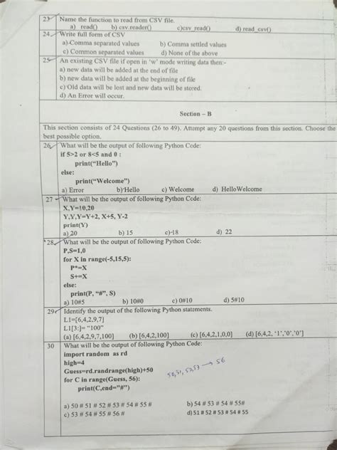 Sample Paper Cs Xii Pdf Comma Separated Values Computing