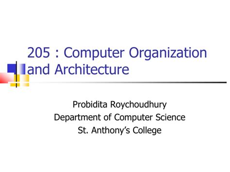 Computer Organization And Architecture Presentation