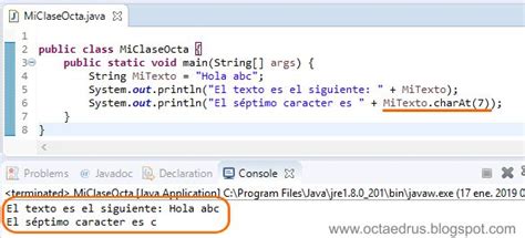 octaedrus capacitaciones y servicios clase string en java