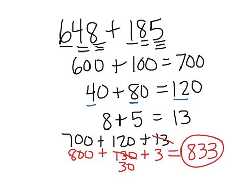 Addition Using Partitioning Example 2 Math Showme