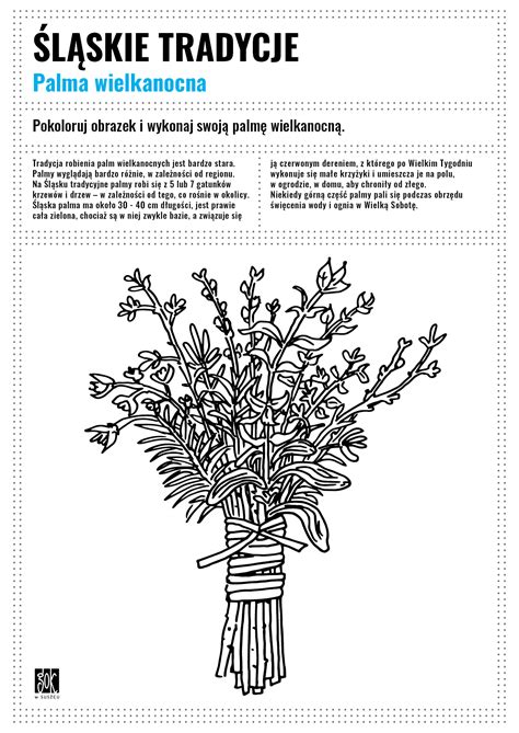 Kolorowanka Śląskie Tradycje Palma Wielkanocna Gminny Ośrodek Kultury W Suszcu