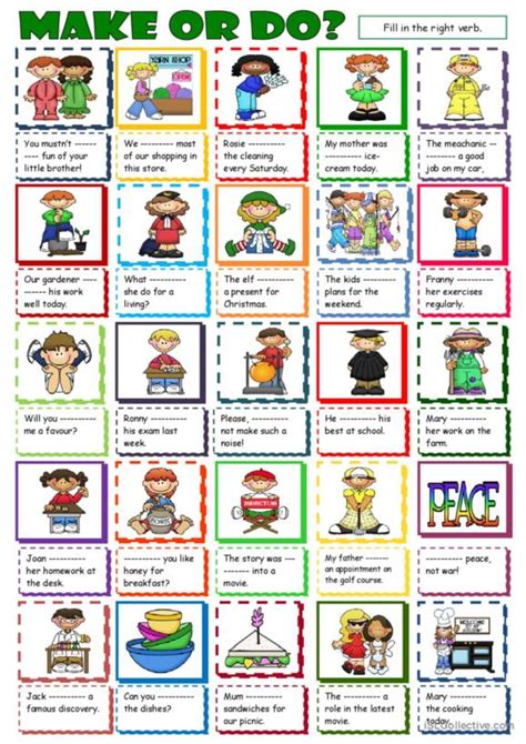 40 Do Or Make English ESL Worksheets Pdf Doc
