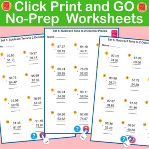Add And Subtract Decimals Standard Algorithm By Jeffs Notebooks