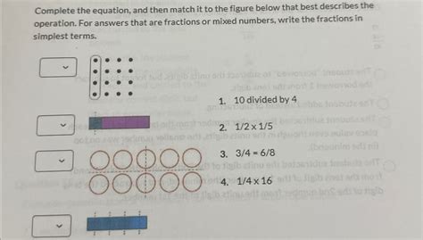 Solved Complete The Equation And Then Match It To The Chegg Com