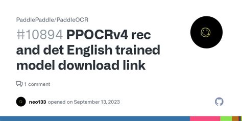 Ppocrv4 Rec And Det English Trained Model Download Link · Issue 10894