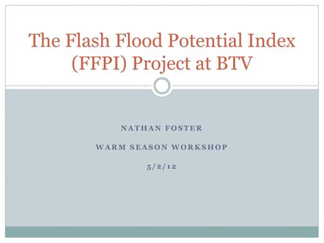 ppt the flash flood potential index ffpi project at btv powerpoint
