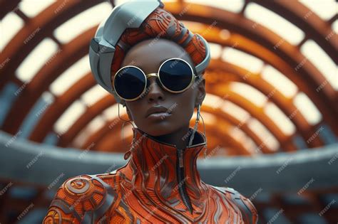 Premium Photo Afrofuturistic Fashion Display With Bold Patterns 00045 00