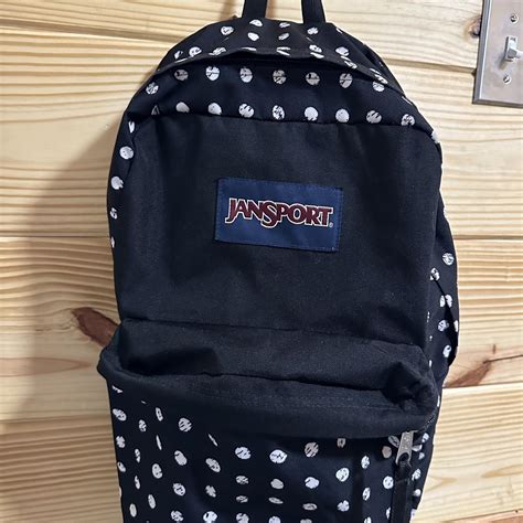 Jansport Backpack In Great Condition Black White Depop