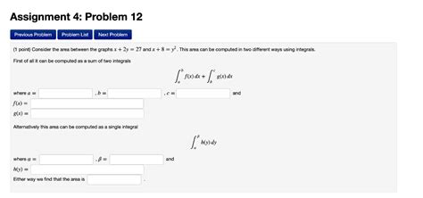 Solved Assignment 4 Problem 12 Previous Problem Problern