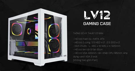 Thùng case máy tính MIK LV12 – Black – Mid Tower Case - SPC Computer