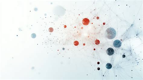 Abstract Composition Of Interconnected Spheres And Particles In A Soft