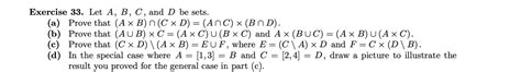 solved exercise 33 let a b c and d be sets a prove that