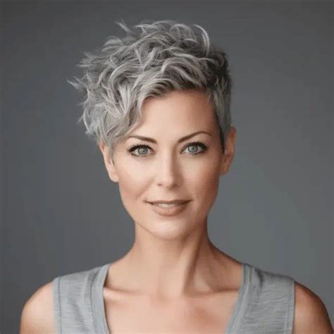 Pin By Lolo1er On Hair In 2024 Grey Curly Hair Short Silver Hair