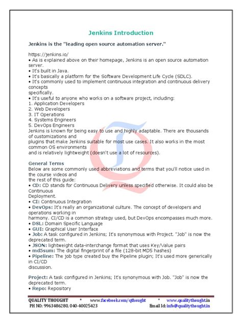 jenkins introduction jenkins is the leading open source automation
