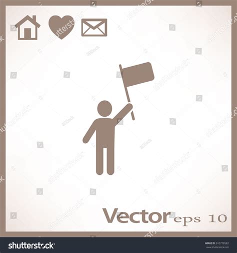 Man Flag Icon Stock Vector Royalty Free 610778582 Shutterstock