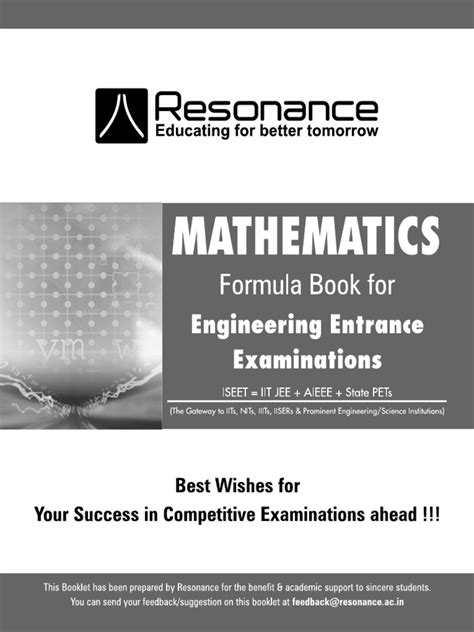 Mathematics Formula Booklet Pdf