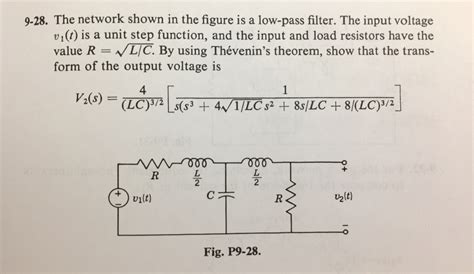 Solved The Network Shown In The Figure Is A Low Pass