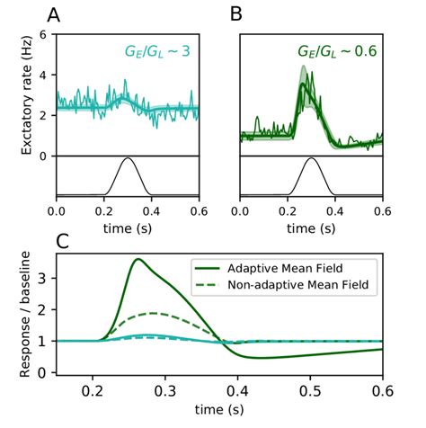 State Dependent Response Population Activity Of The Excitatory