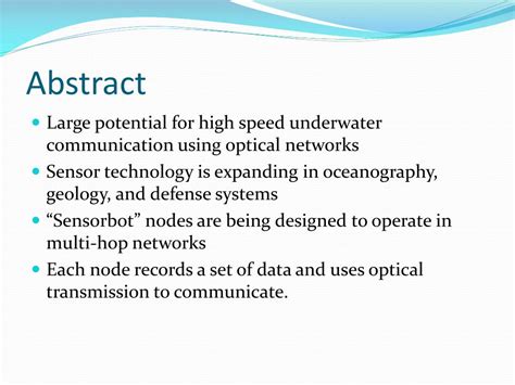Ppt Underwater Optical Sensor Network Powerpoint Presentation Free Download Id3059540