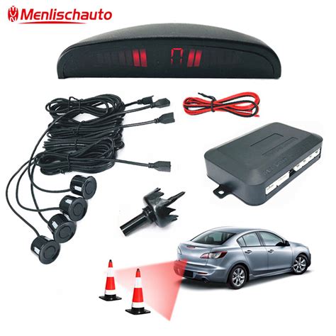 Parktronic Led 주차 감지기 자동 주차 레이더 4 센서 역방향 백업 자동차 감지기 시스템 디스플레이 자동차 전자