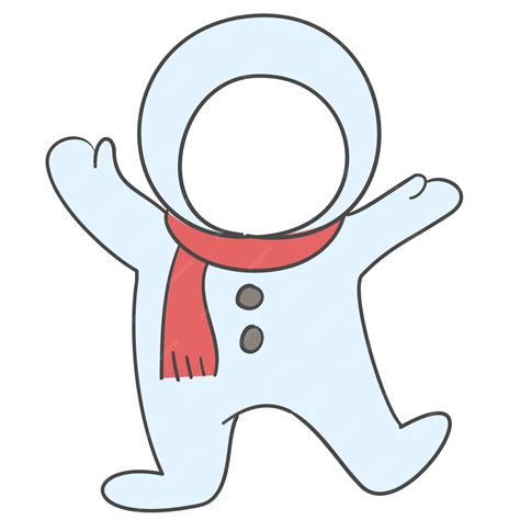 얼굴 합성을 위한 크리스마스 눈사람 의상 일러스트입니다 프리미엄 벡터