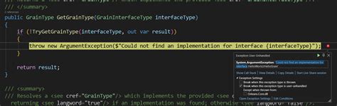 Could Not Find An Implementation For Interface When I Try To Debug