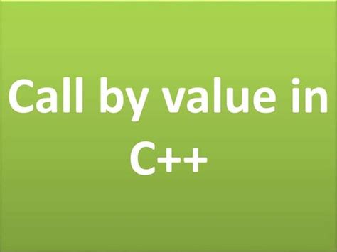 Call By Value Ppt