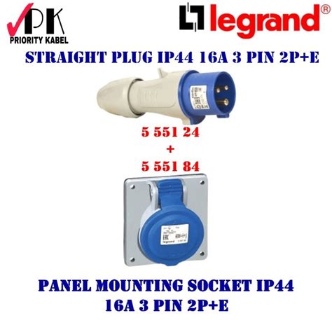 Jual Legrand Set Straight Plug Panel Mounting Sockets Ip44 16a 3 Pin