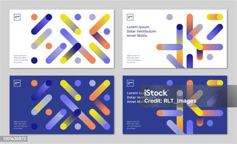 추상 기하학적 연결 그래픽을 갖춘 프레젠테이션 제목 슬라이드 디자인 레이아웃 세트 기하 도형에 대한 스톡 벡터 아트 및 기타 이미지 기하 도형 활력 패턴 Istock