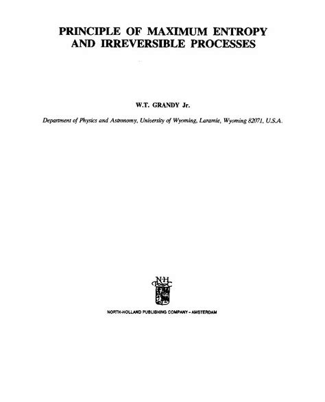 Pdf Principle Of Maximum Entropy And Irreversible Processes Dokumen