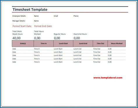 Timesheet Template Will Help Your Business